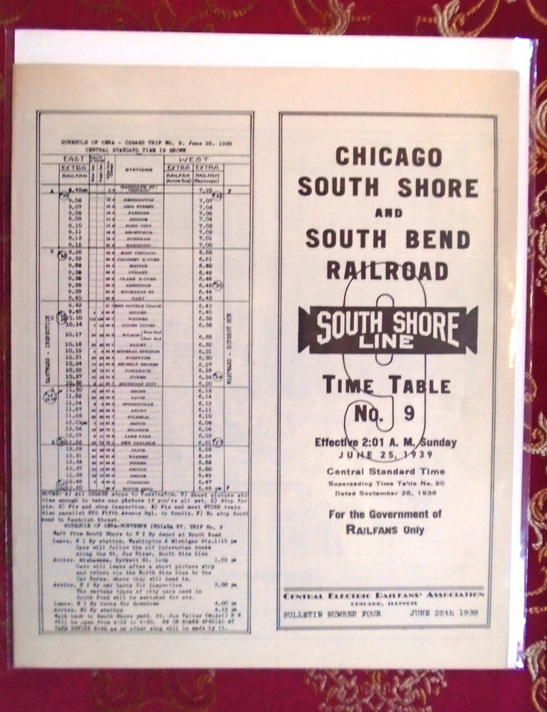 C.E.R.A. BULLETIN 4, CHICAGO SOUTH SHORE & SOUTH BEND RAILROAD | A. V ...
